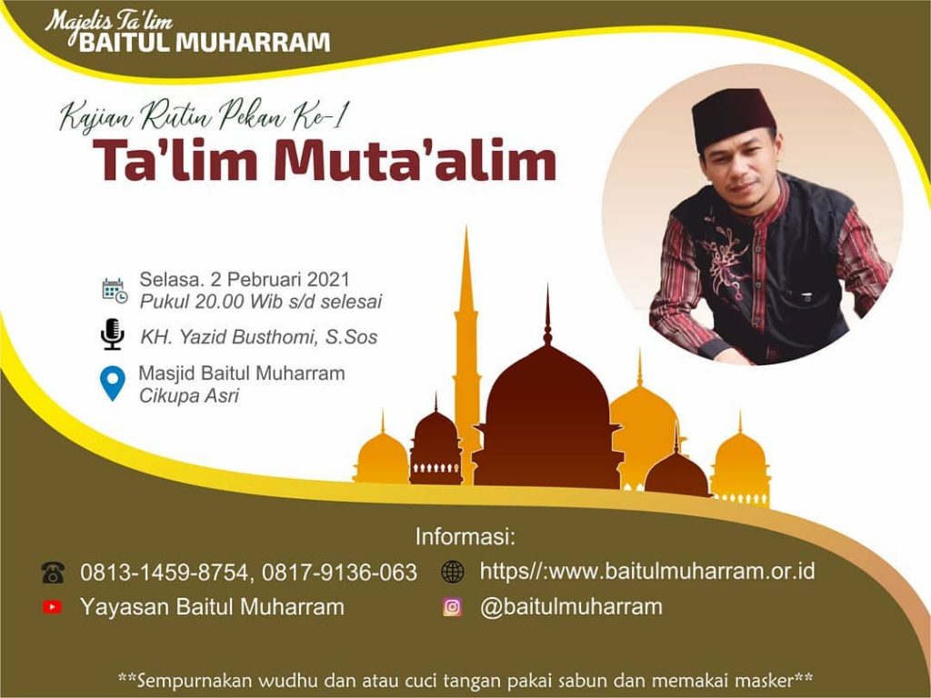 Kajian Rutin Pekan ke-1 Ta'lim Muta'alim | DKM Baitul Muharram